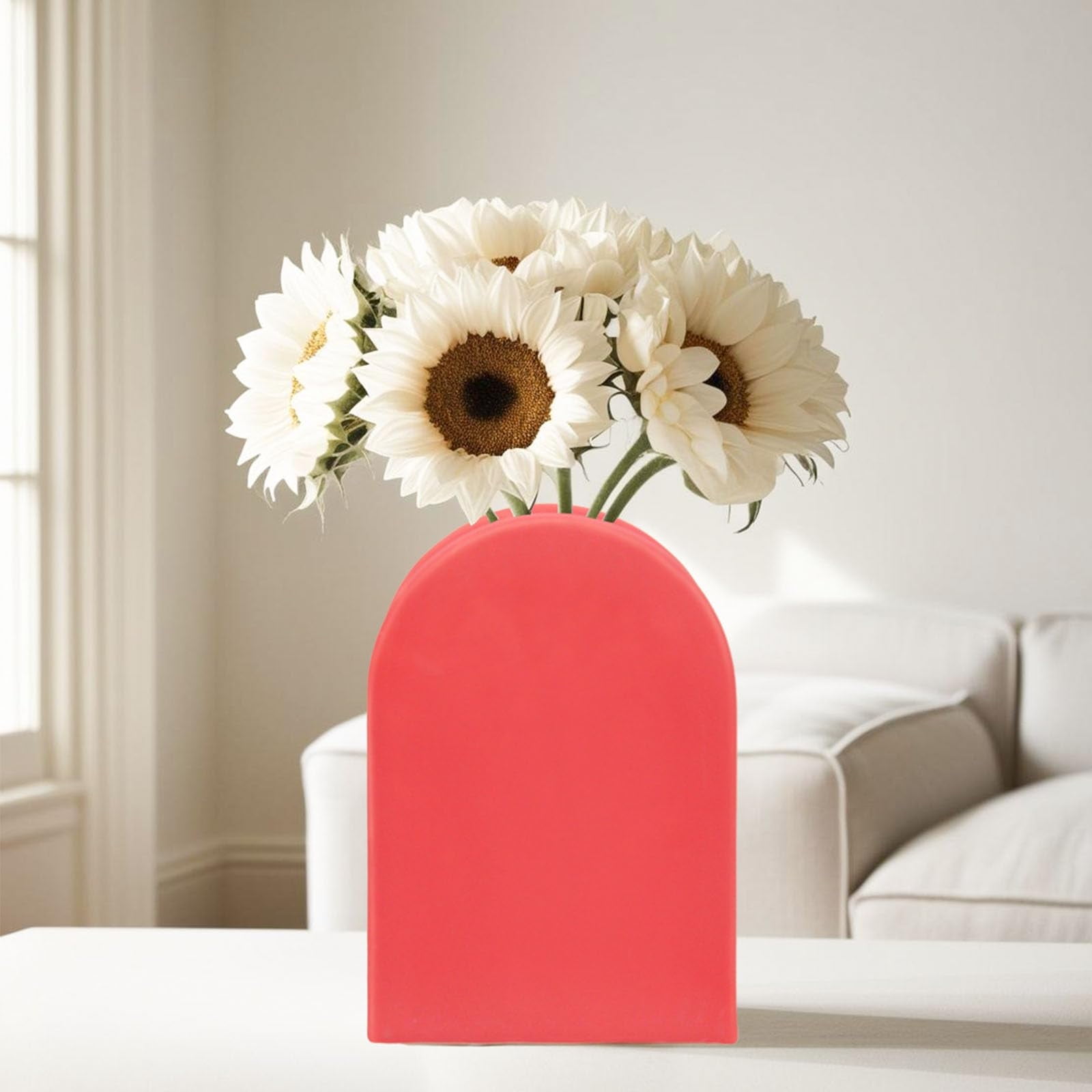 AzulHome Red Ceramic Vases for Modern Home Decor, Ceramic Vases ...