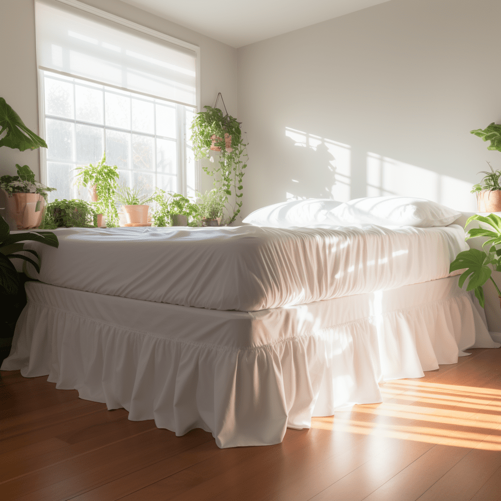 AzulHome White Bed Skirting Dust Ruffle for Twin/Twin XL Size Bed, 16 ...