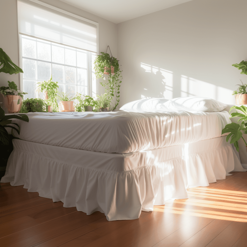 AzulHome White Bed Skirts Dust Ruffle for King/California King Size Bed ...