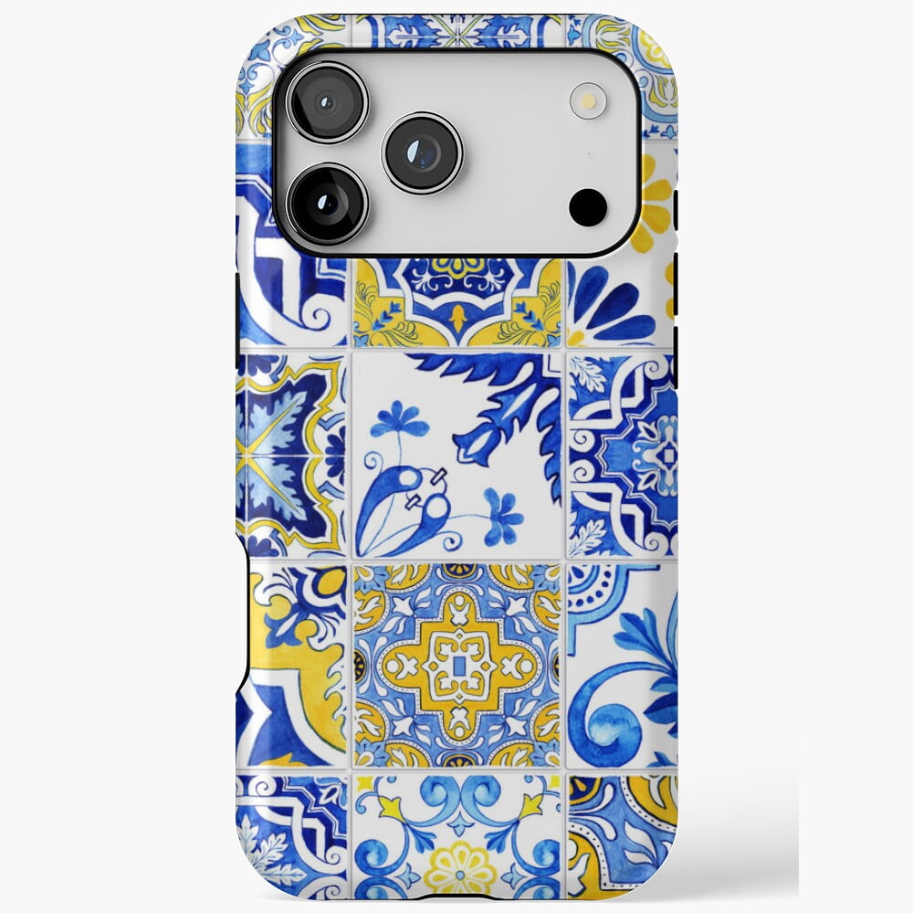 Azulejo Tile Boho Mosaic Art Case for iPhone 11 12 13 14 15 16 17 Pro ...