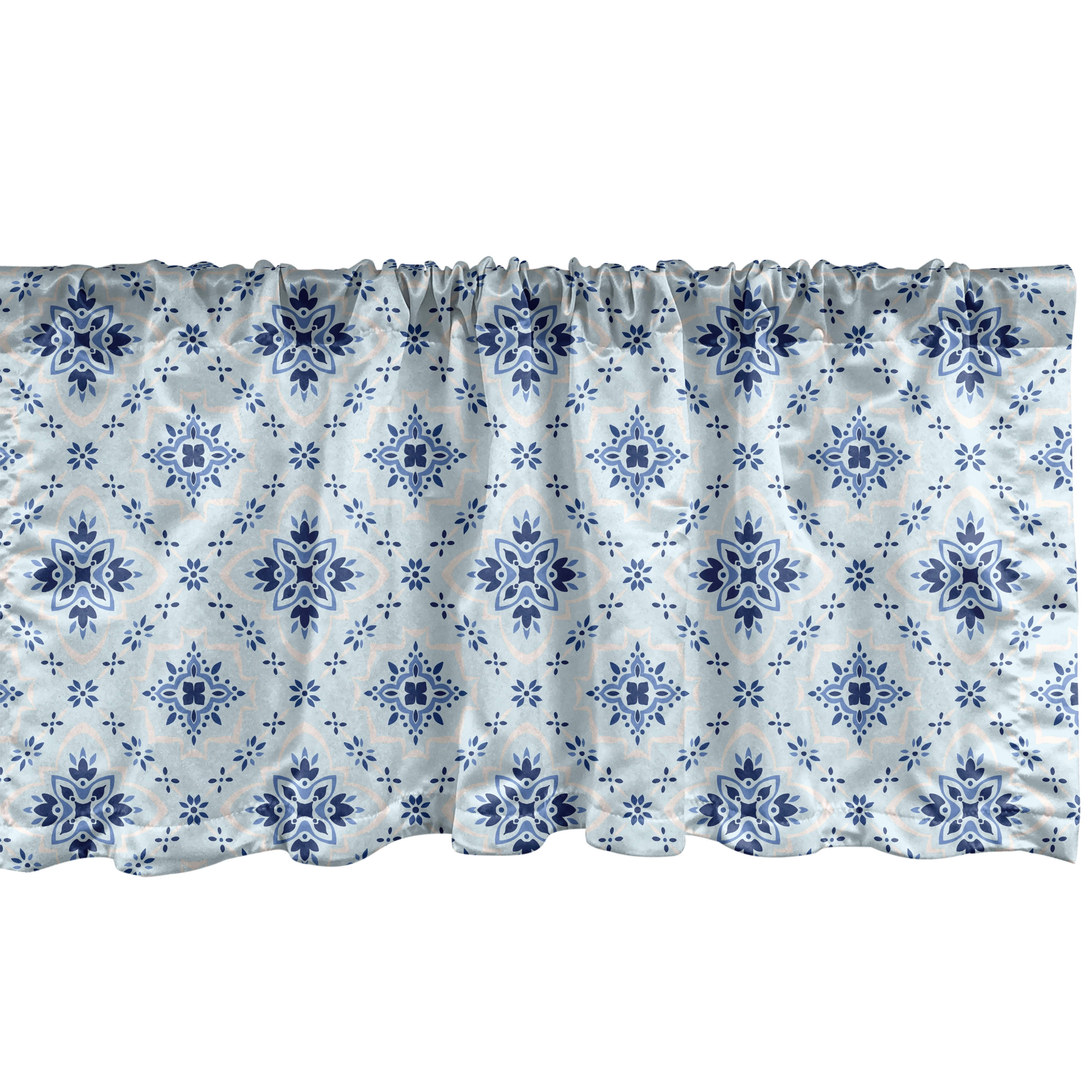 Ambesonne Azulejo Valance Pack of 2, Rhythmic Talavera Pattern, 42"X12 ...