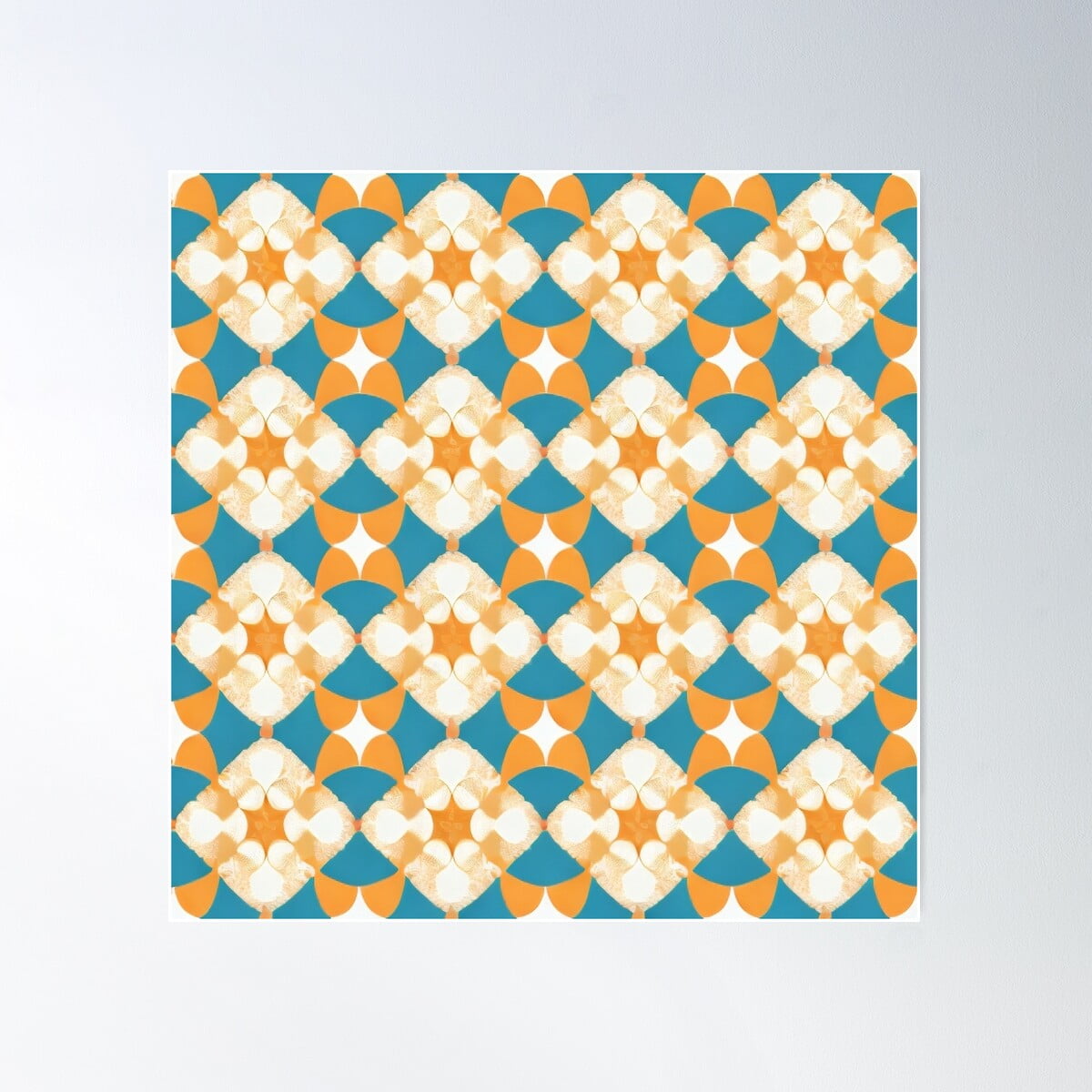 Azulejos Modern Geometric Pattern Poster Wall Art, Modern Wall Decor ...