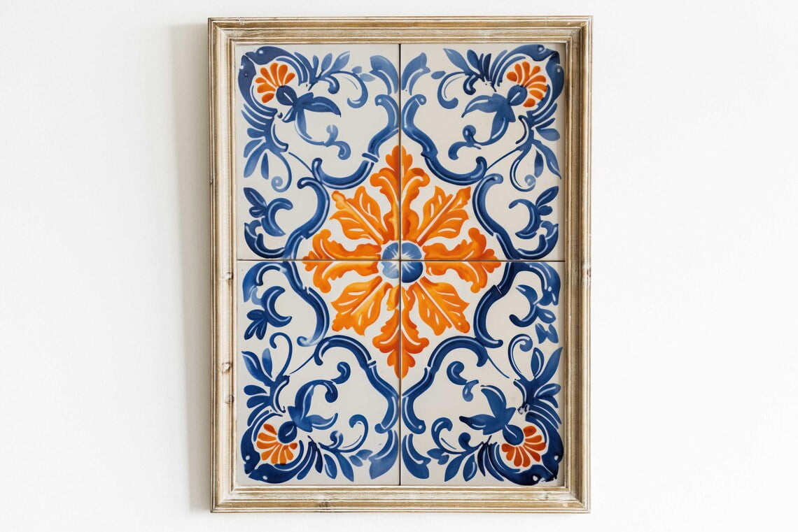 Azulejos Print, Portuguese Tile Art, Azulejos Wall Art, Spanish Tile ...