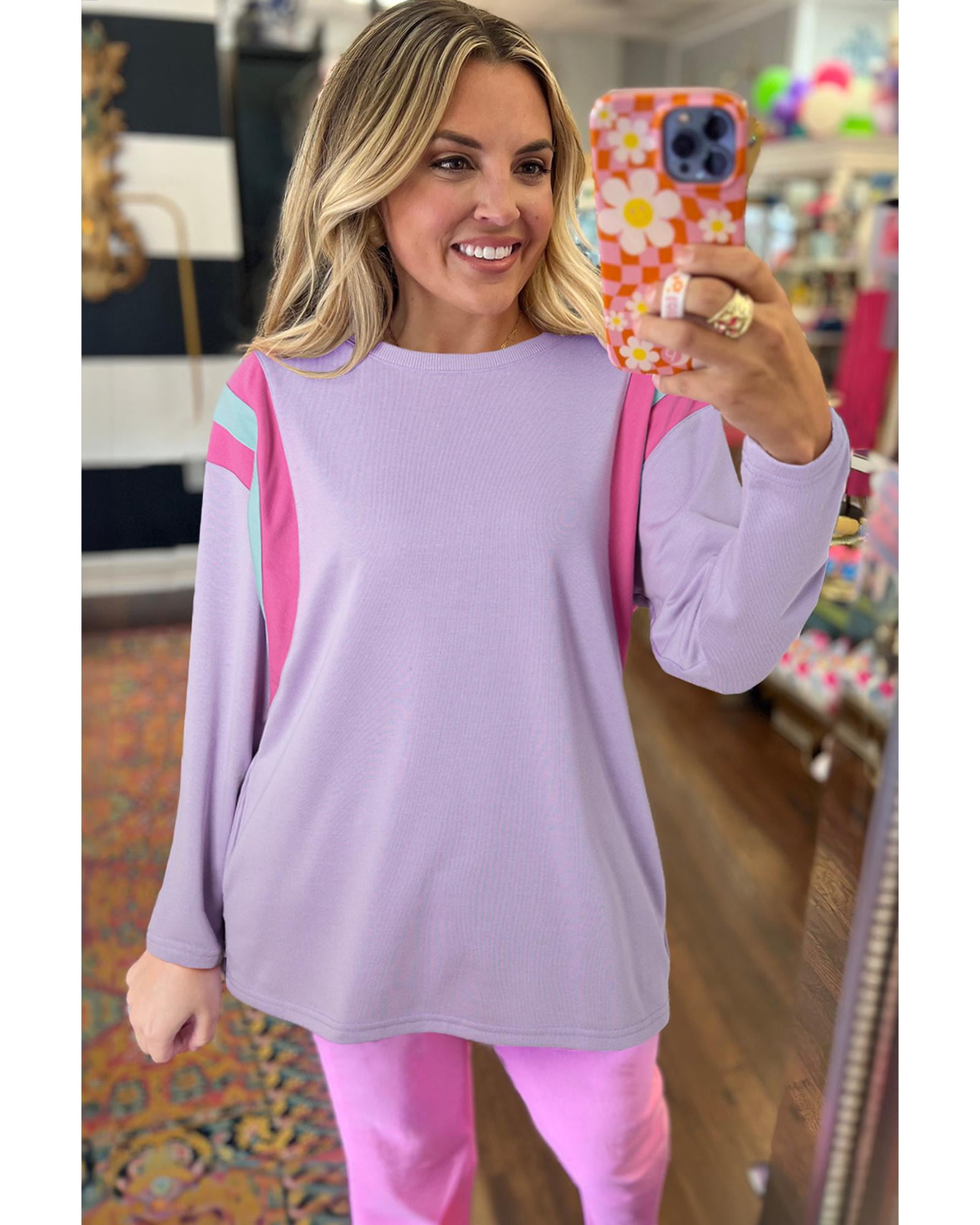 Azura Exchange Phalaenopsis Mineral Wash Colorblock Arm Patchwork ...