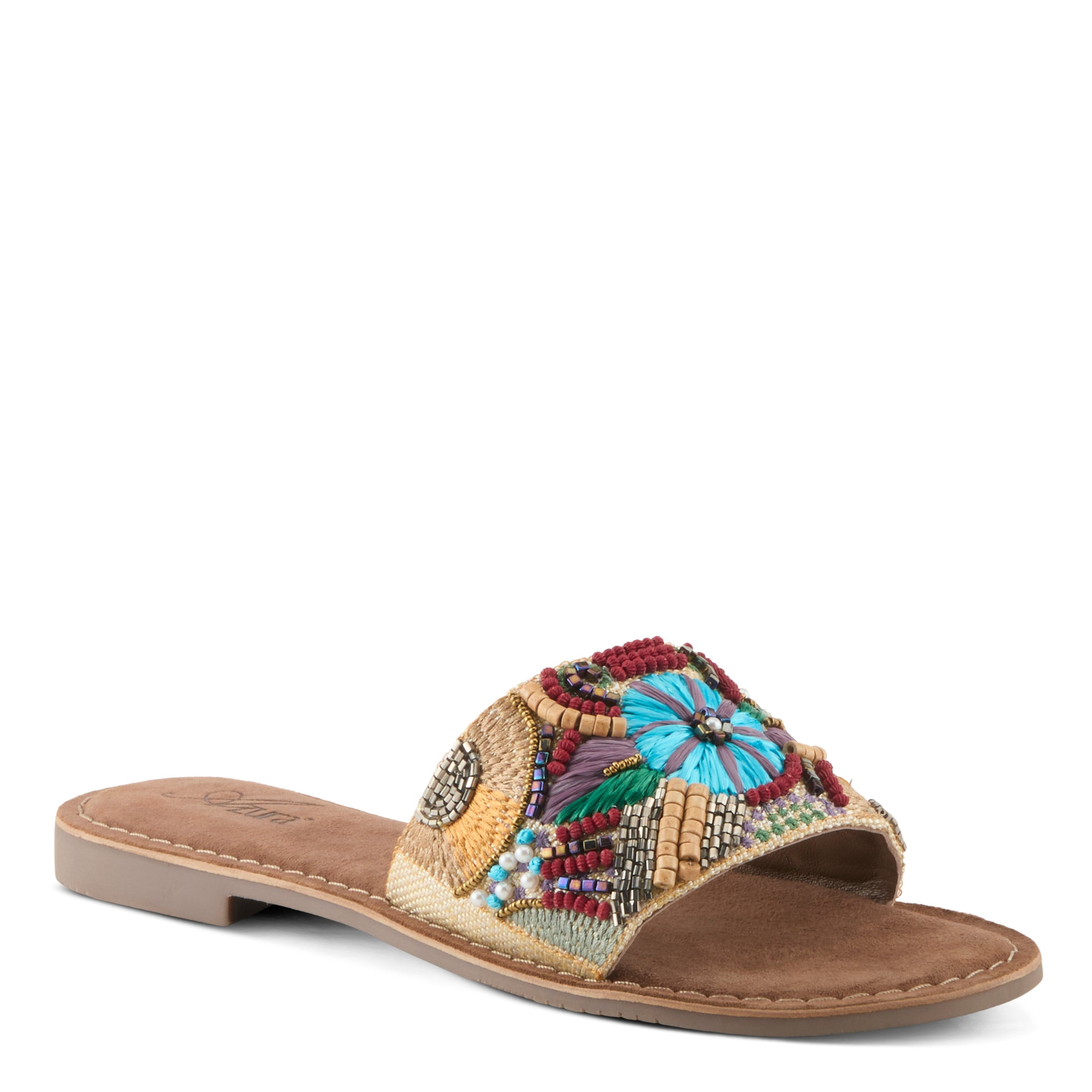 Azura Women's SUGARPLUM Beaded Slide Sandals – Embroidered Design ...