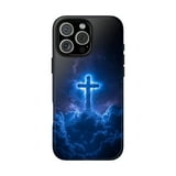 Azure Blue Cross Faith Christian Sky Cloud Spiritual Phone Case with ...