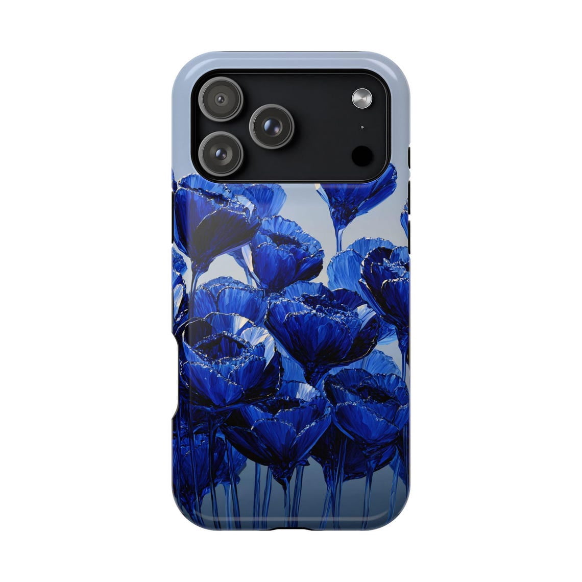 Azure Blue Sapphire Crystal Flower Royal Luxury Gemstone Carved Floral ...