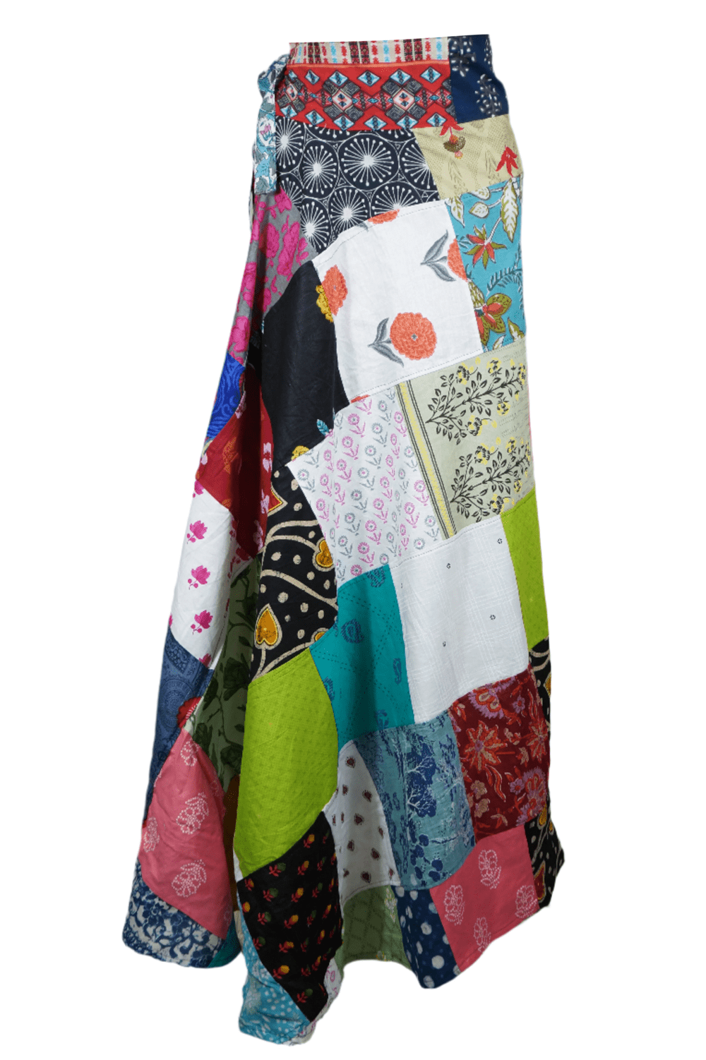 Azure Boho Patchwork Floral Wrap Skirt – Playful Free-Spirited Beach Style - Walmart.com