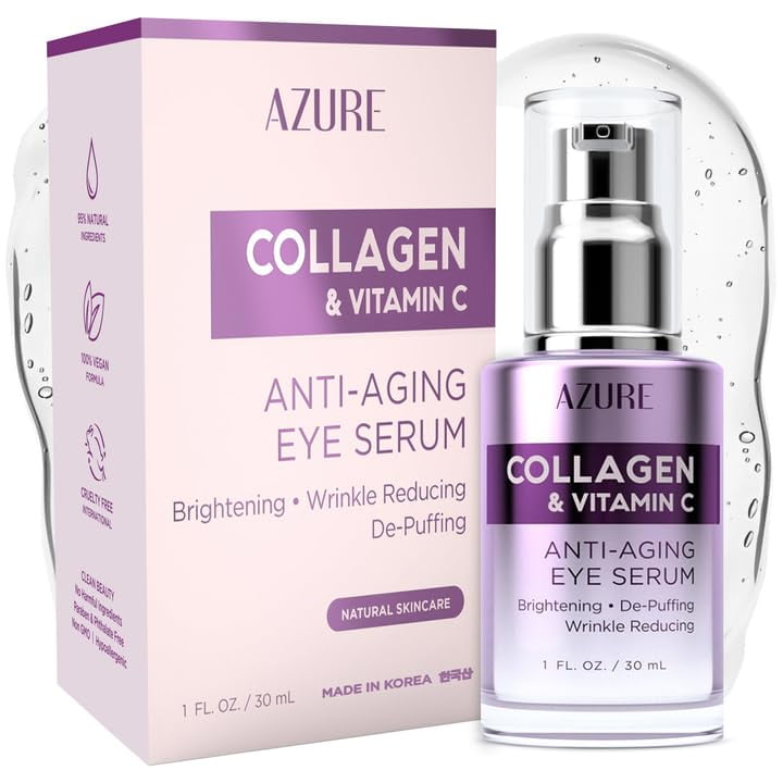 Azure Cosmetics Collagen & Vitamin C Anti Aging Eye Serum - Toning, De ...