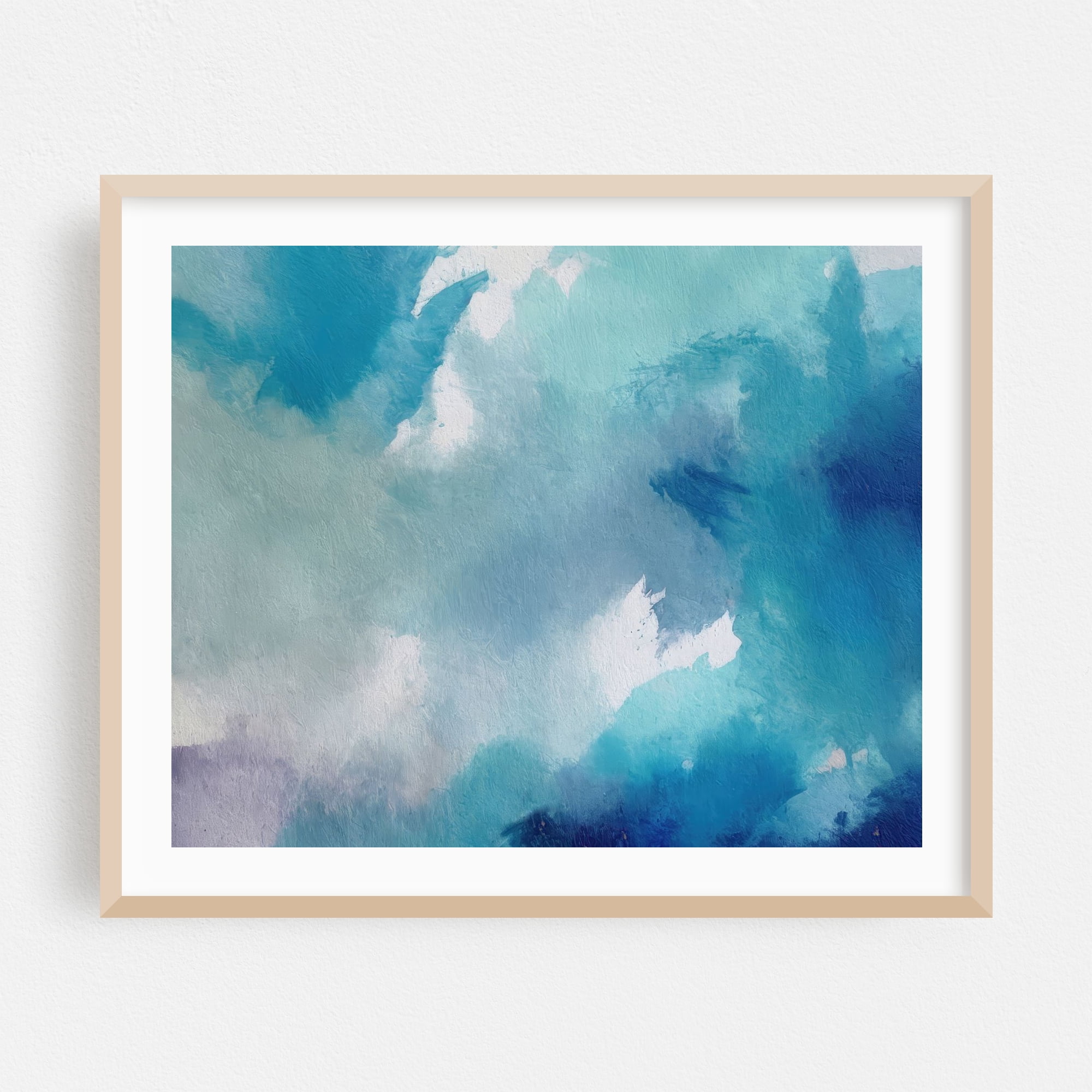 Azure Daydream - Digital Art Abstract Watercolor Modern Art Ocean ...