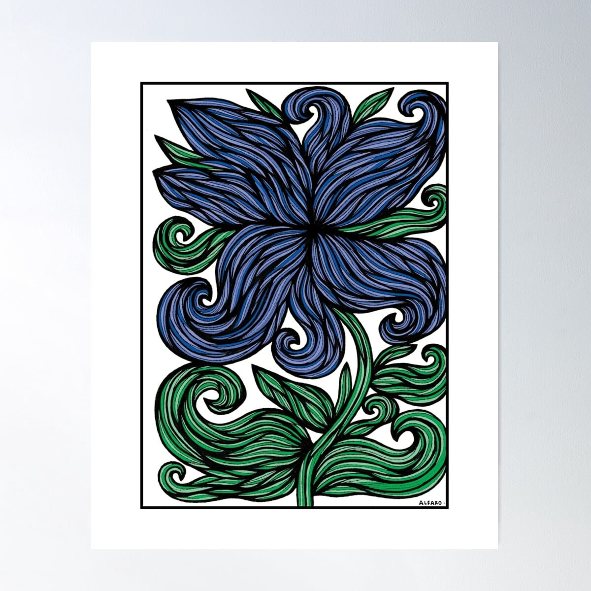 "Azure Drift" Poster Wall Art, Modern Wall Decor For Living Room ...