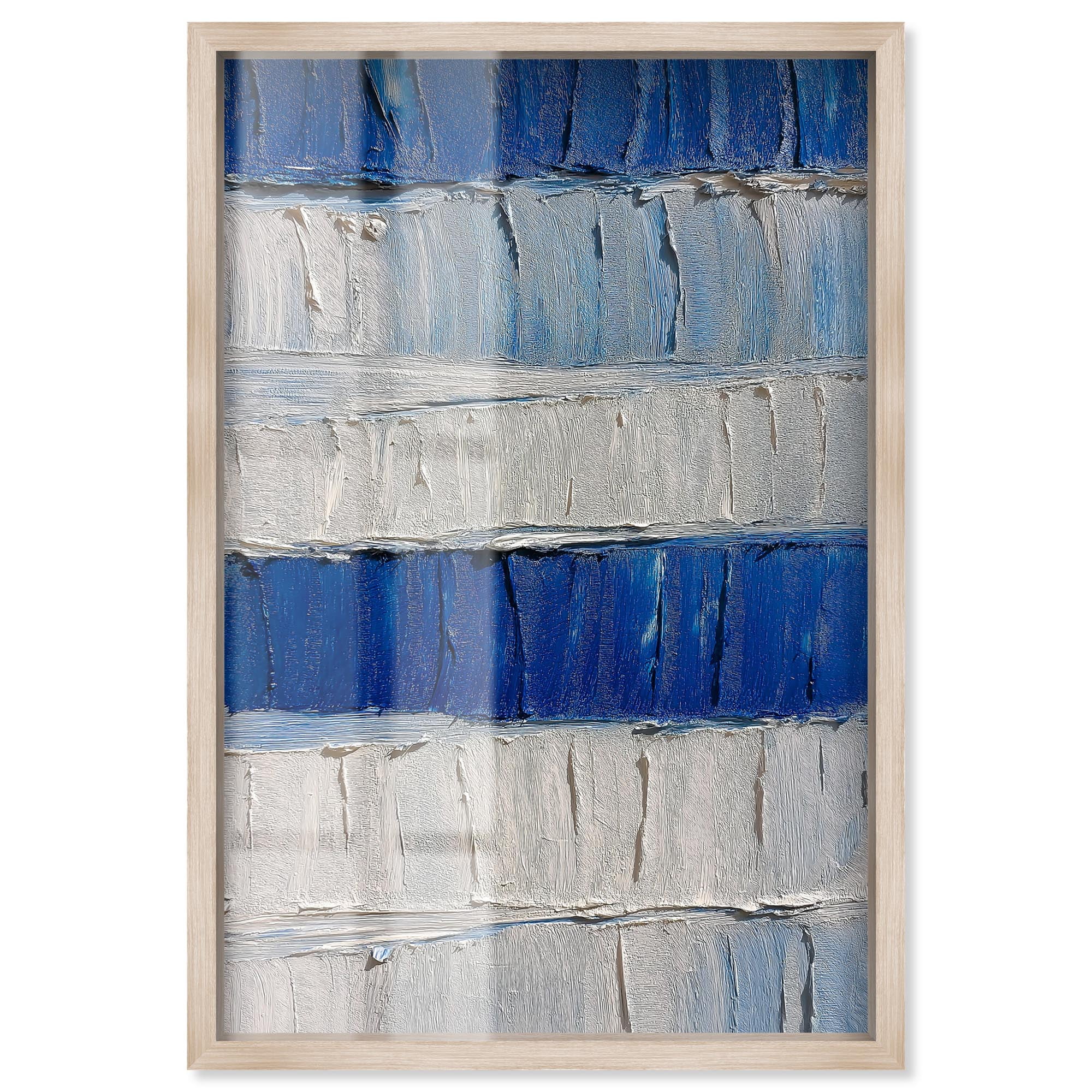 Azure Furrows IV Shadowbox Print Blue Wall Art by Art Remedy, Blonde ...