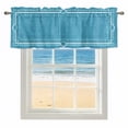 Azure Linen Border Valances for Windows, Rod Pocket Kitchen Valance ...