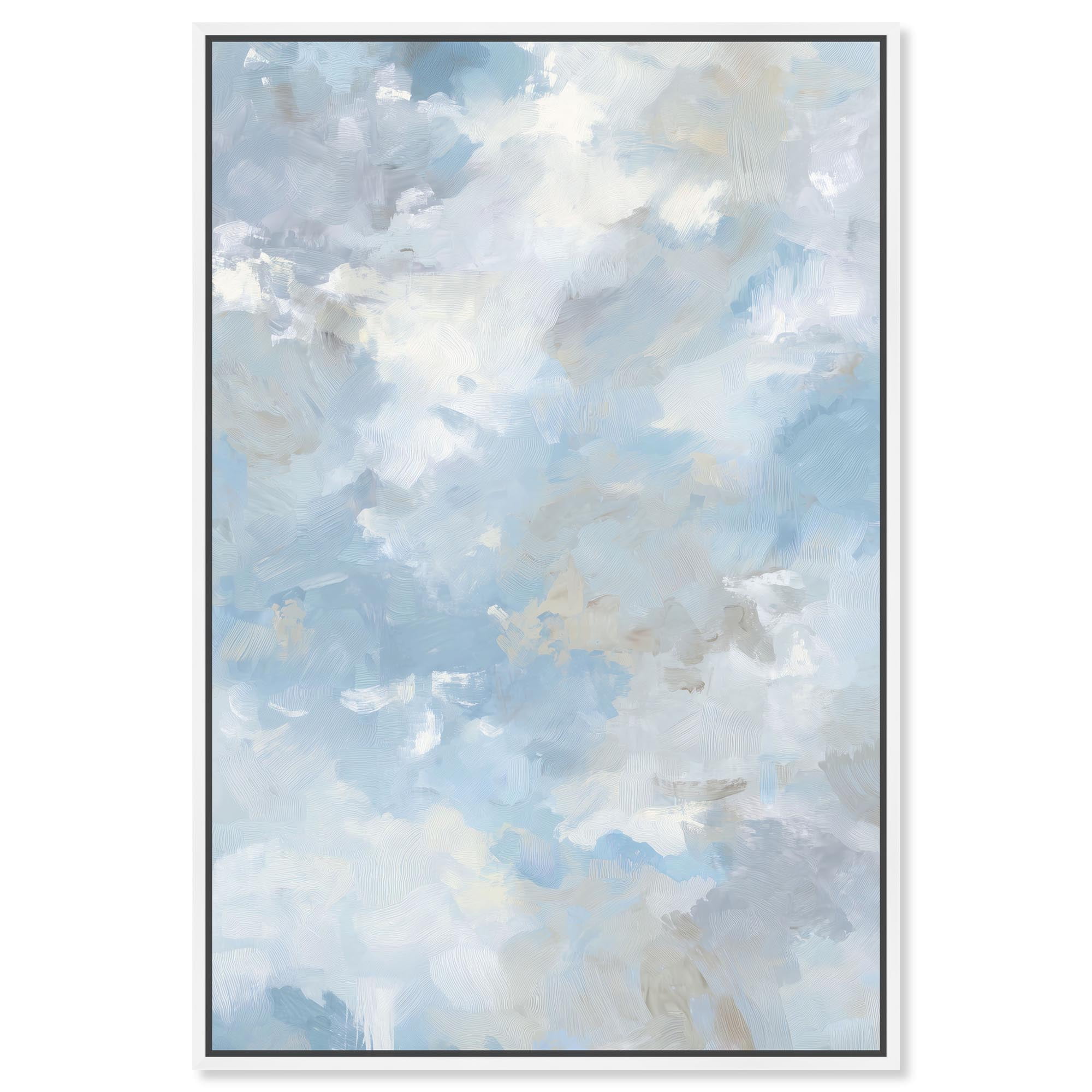 Azure Mist Shimmer Canvas Print Calming Wall Art by Art Remedy, White ...