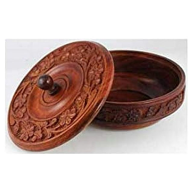 AzureGreen RB339 Wooden Ritual Bowl With Lid - Walmart.com
