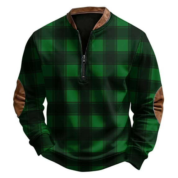 AzureSilk Men's Casual, Trendy, Retro American Checkered Print Round ...