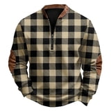 AzureSilk Men's Casual, Trendy, Retro American Checkered Print Round ...