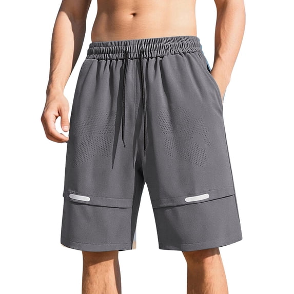 AzureSilk Mens Quick Dry Shorts Plus Size Loose Fit Drawstring Elastic ...