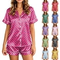 AzureSilk Pajamas for Women Short Sleeve Sleepwear Soft Button Down ...