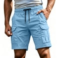 AzureSilk Plus Size Men's Cargo Shorts Relaxed Five Inch Cut Casual ...
