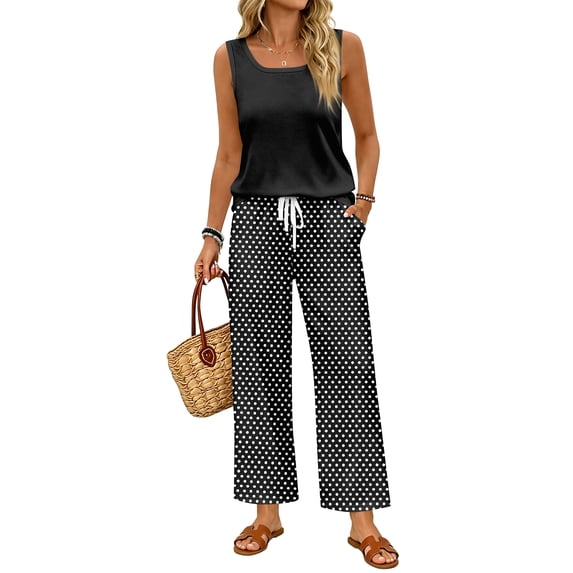 AzureSilk Two Piece Sets for Women Summer Spring Outfits Tank Square ...