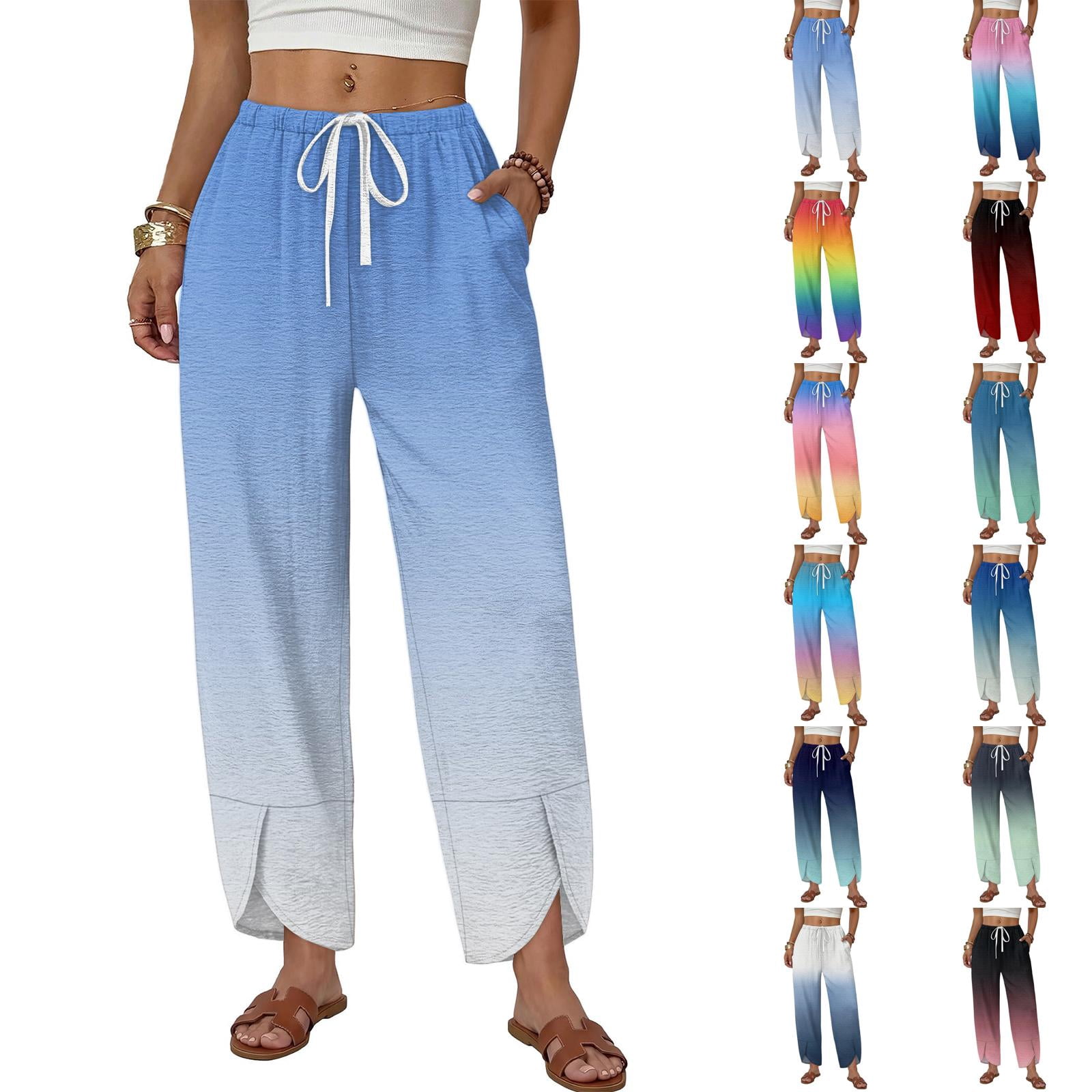 AzureSilk Wide Leg Pants Woman Palazzo Pants Cropped Spring Summer ...
