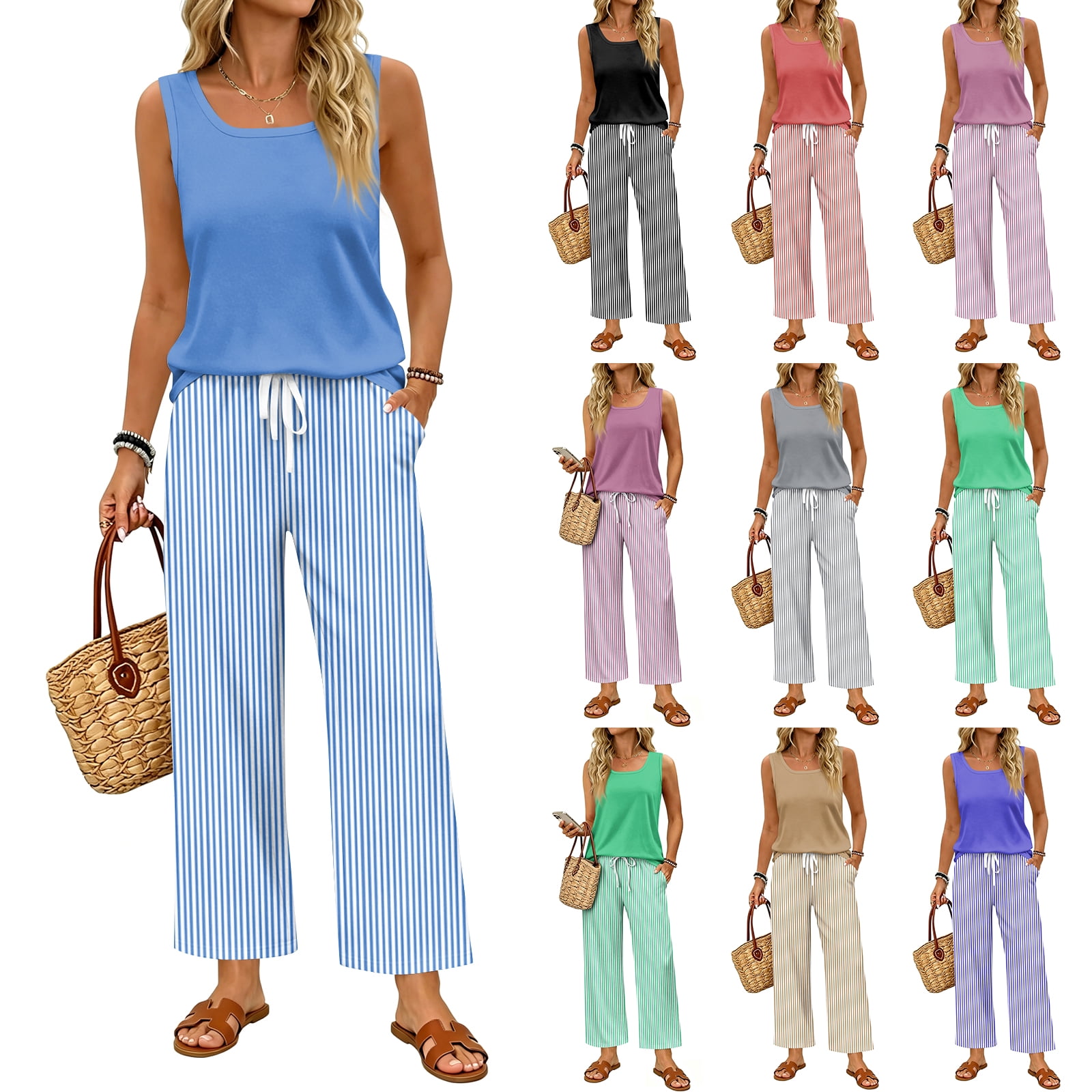AzureSilk Women Summer Outfits Two Piece Sets for Women Summer Spring ...