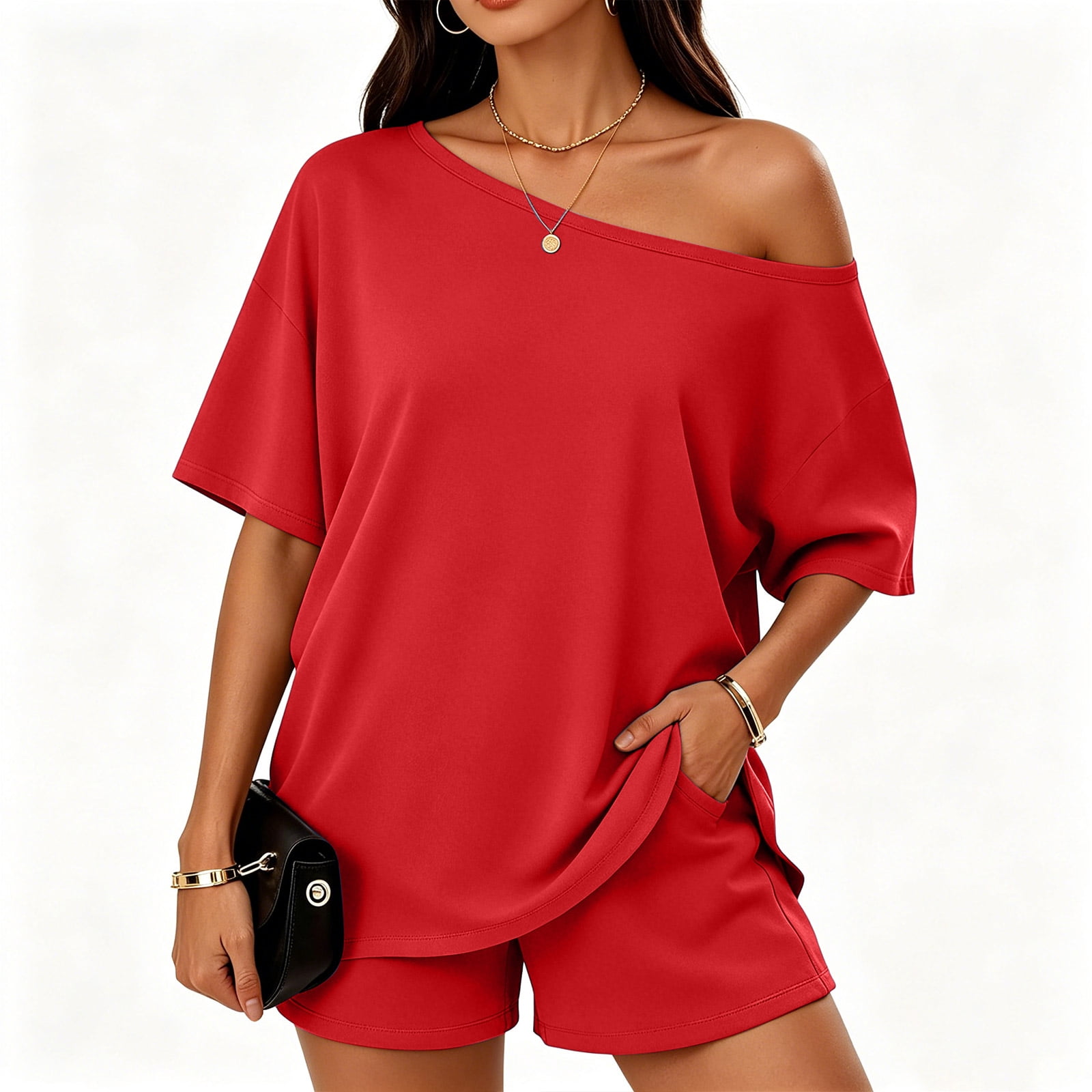AzureSilk Womens 2 Piece Summer Shorts Set Lounge Matching Two Piece ...