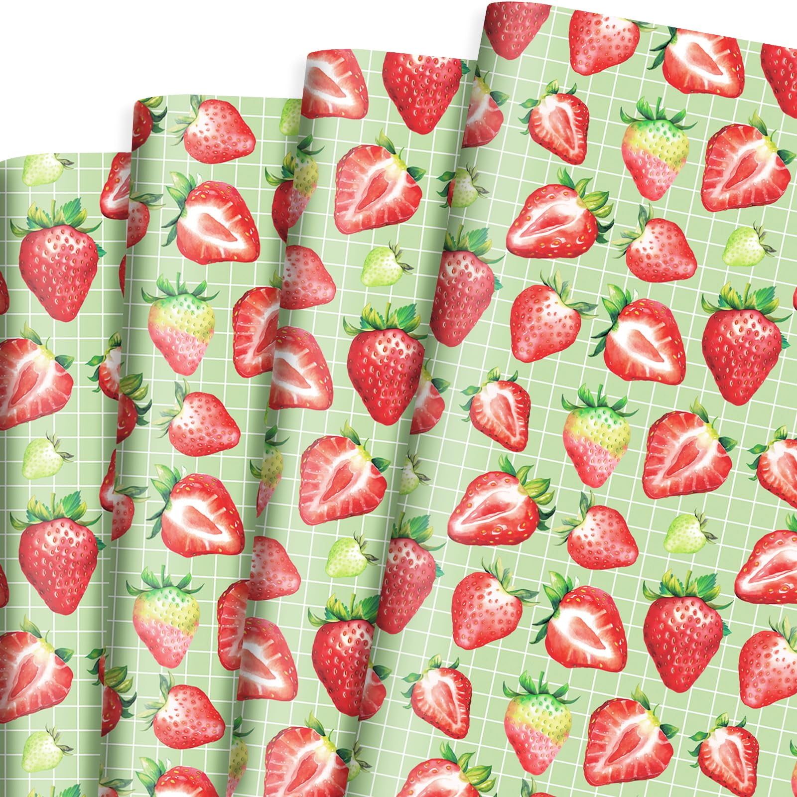 Azurestore 10 Sheets Strawberry Wrapping Paper- 20 x 27in Watercolor ...