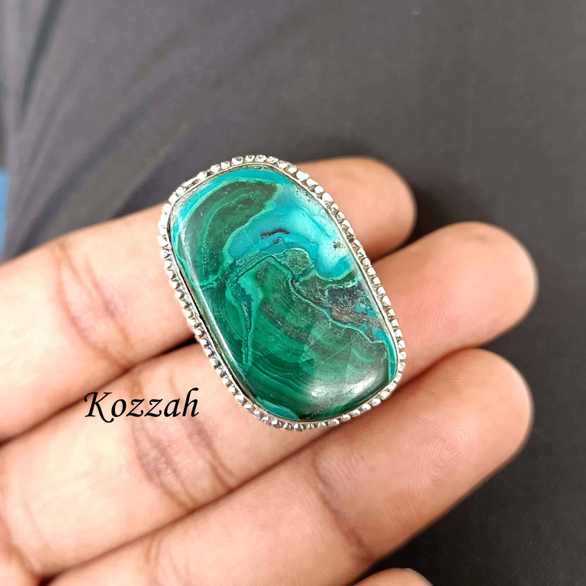 Azurite Malachite Ring, Women Ring, 925 Starling Silver Ring, Handmade Ring, Dainty Ring ...