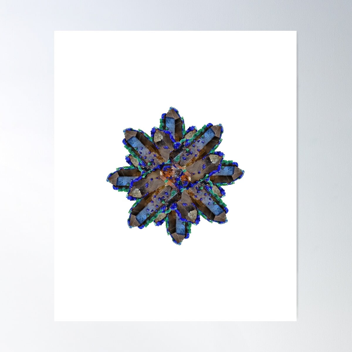 Azurite Quartz Crystal Elegant Geometric Design Poster Wall Art, Modern ...