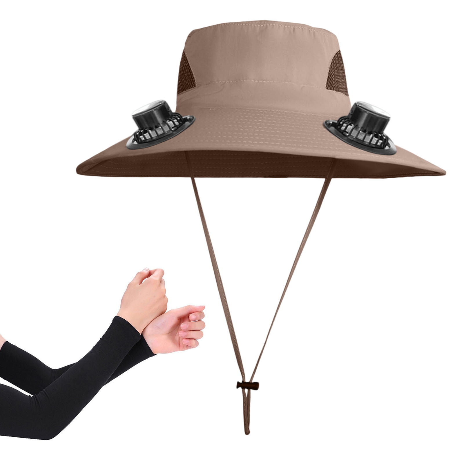 B-01 Khaki Khaki Solar Usb Rechargeable Fan Hat 48Cm With 1 Pair Black ...