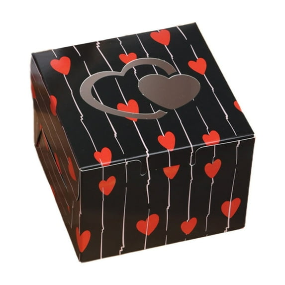 B 10-Piece Paper Gift Box Set, Heart Pattern Carton For Cupcake Dessert ...