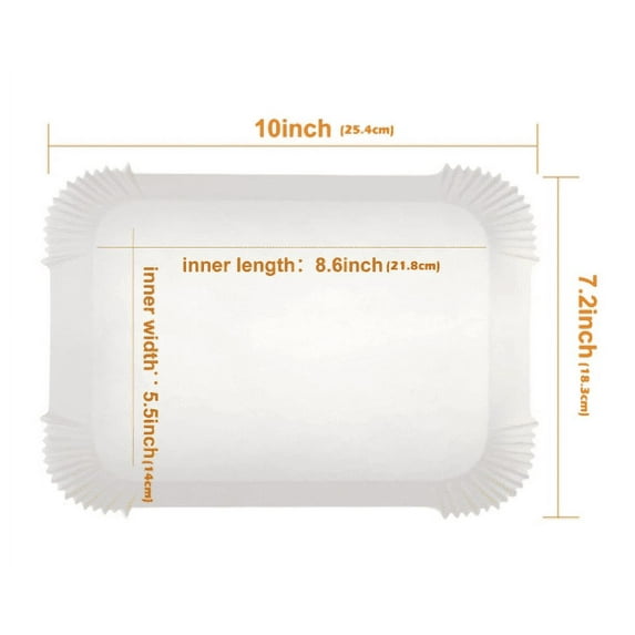 B 100 Count Disposable Parchment Paper Liners Compatible With Air Fryer ...