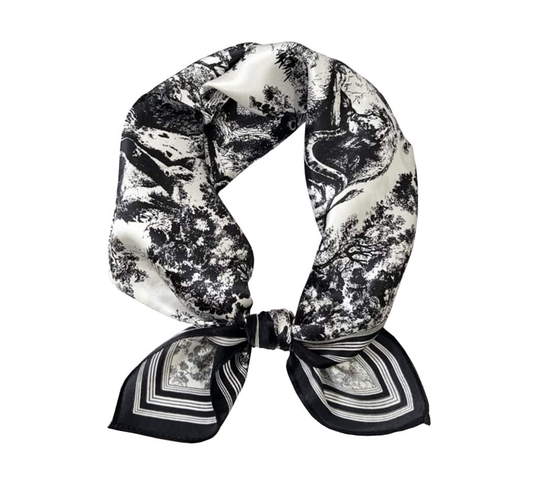 B 100% Mulberry Silk Neck Scarf 21"x21" Small Square Scarfs for Women ...