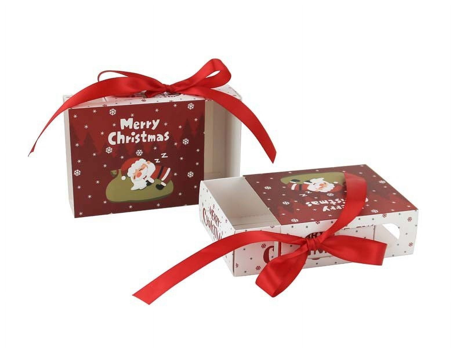 B 12Pcs Red Christmas Gift Boxes Drawer Style With Paper Material ...