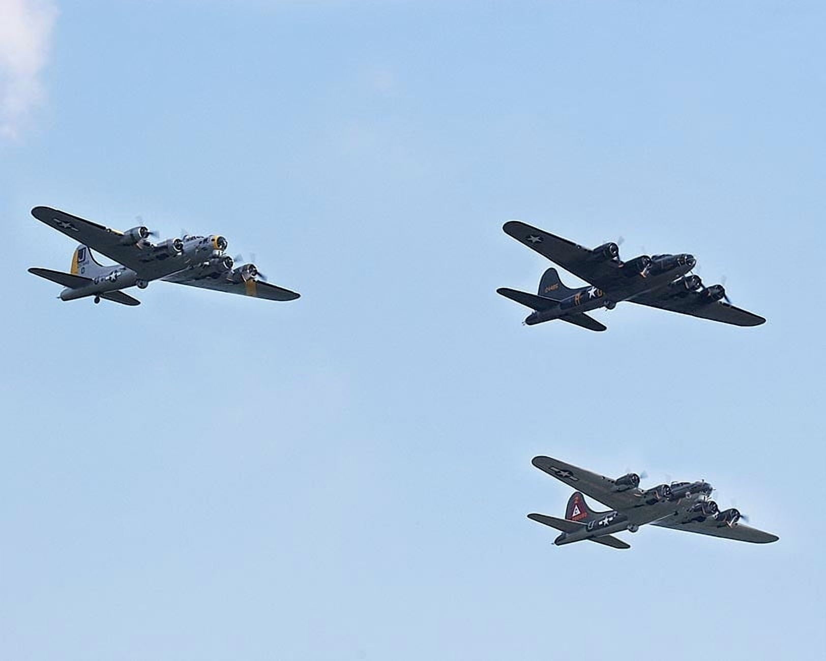 B-17 Flying Fortress WWII Bomber Trio Style -1 - 20x30 Inch Laminated ...
