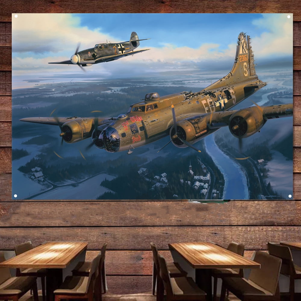 B 17 Ye Olde Pub Bomber Fighter Poster Wall Chart Air Force