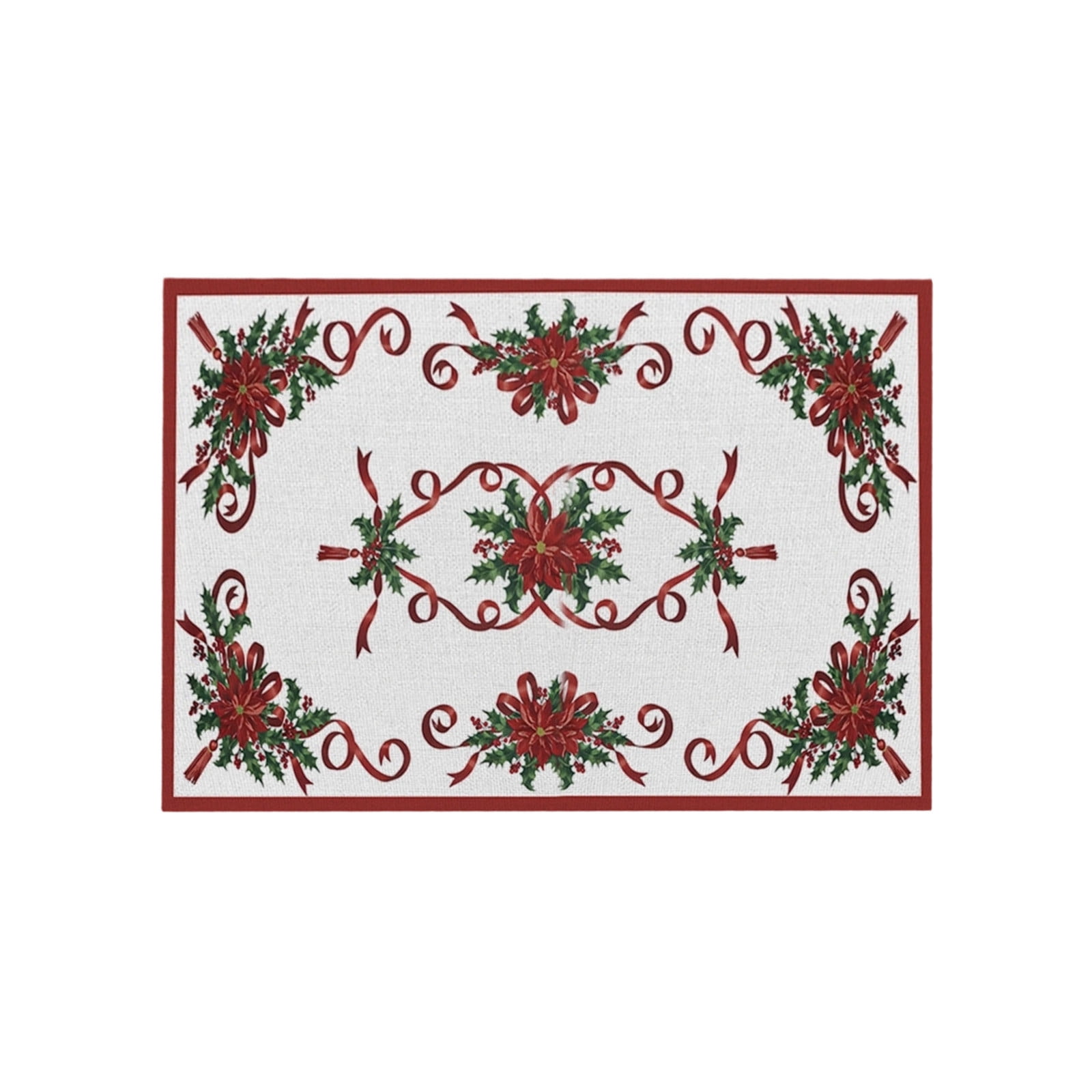B 18 By 12 Inch Christmas Valentine Themed Placemat Greenery Decoration ...