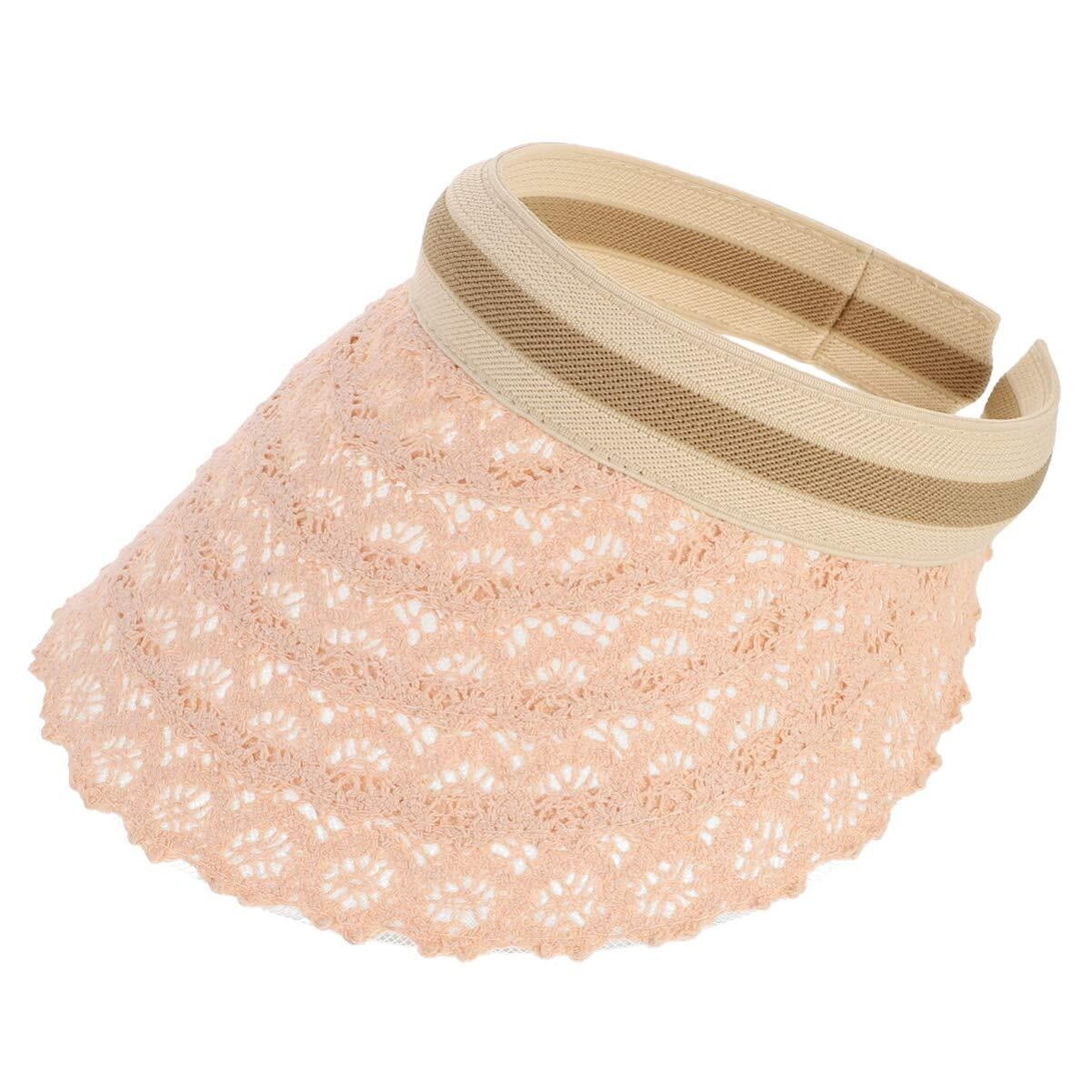 B 1Pc Lace Sun Block Hat for Women Fashionable Big Brim Empty Design ...