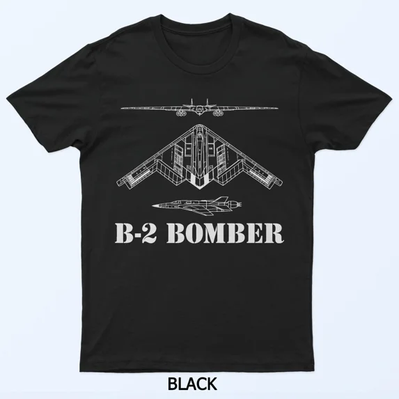 B-2 Bomber Aircraft Schematic Military Stealth Bomber B2 T-Shirt ...