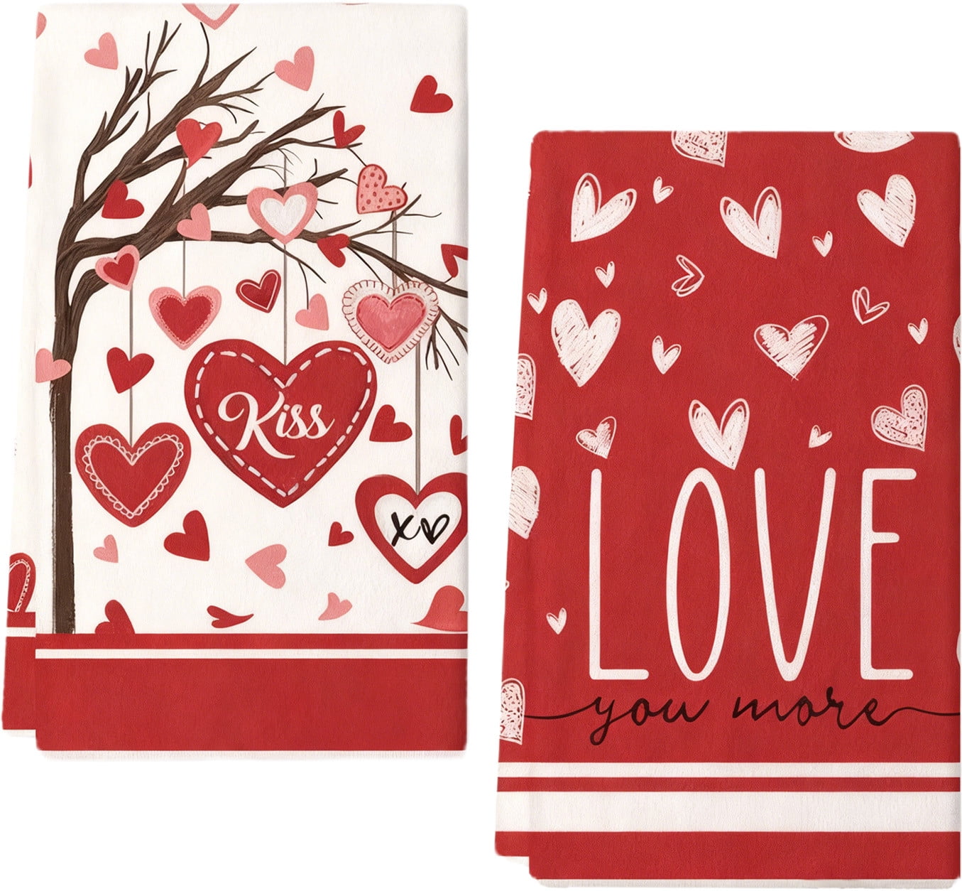 B 2 Pack Happy Valentines Day Kitchen Towels 23.6X15.8 Inches Drying ...