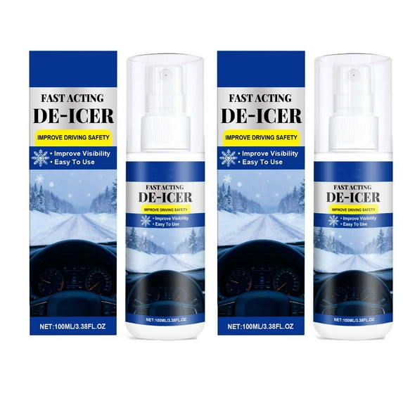 B 2 Pcs Deicing Spray 100 Ml Fast Acting Ice Melt Quick Defrost For Car ...