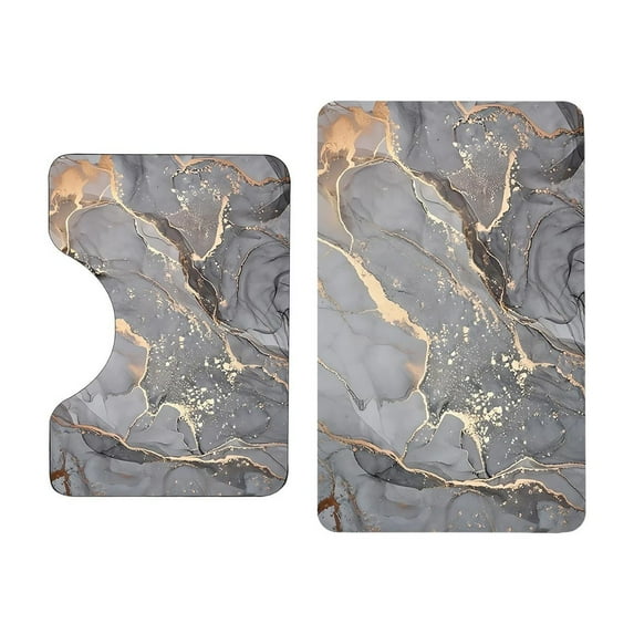 B 2 Piece Set Bathroom Floor Mat Household Water Absorbing Quick Drying ...