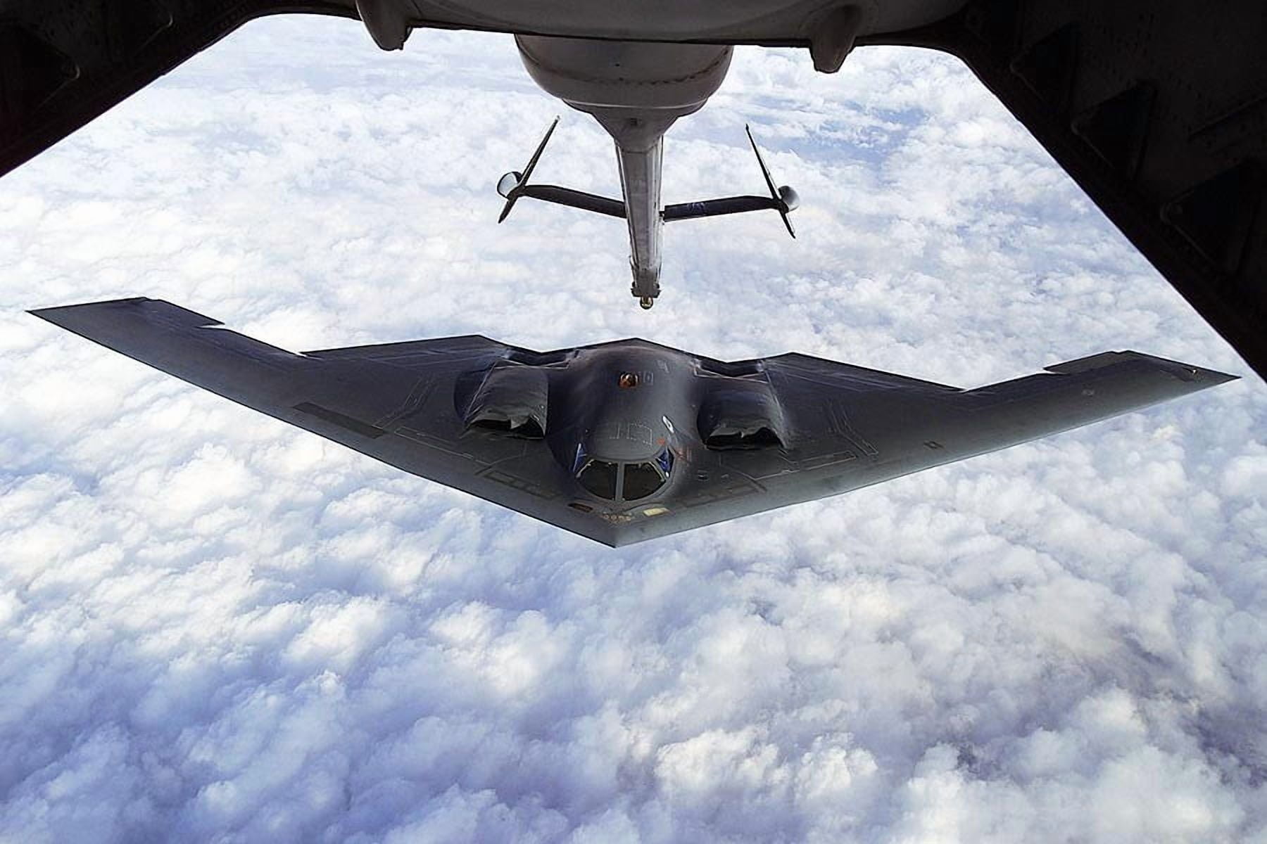 B-2 Spirit Stealth Bomber Refueling - 12x18 Inch Laminated Aviation ...