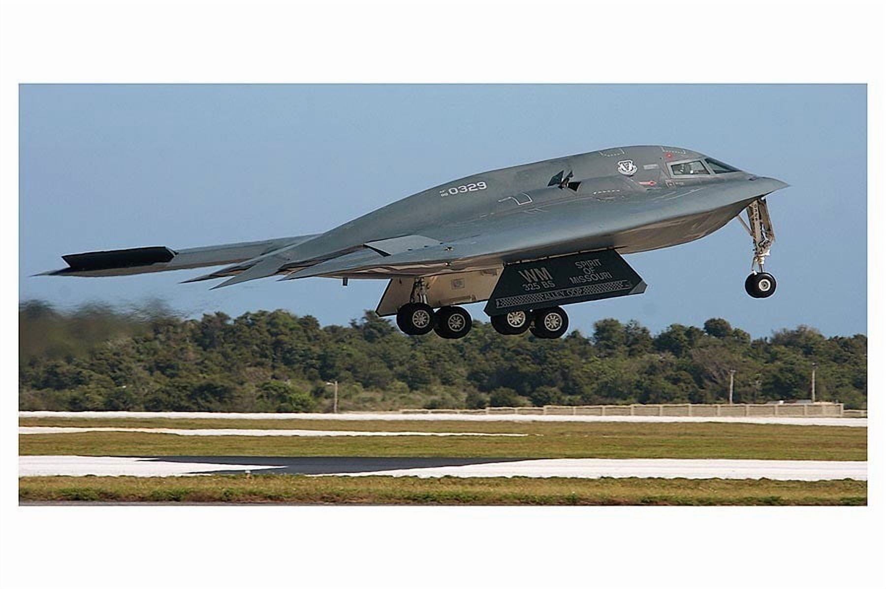 B-2 Spirit Stealth Bomber Taking Off - 24x36 Inch Laminated Aviation ...
