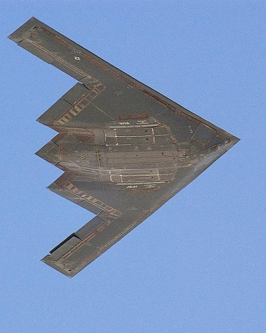B-2 Stealth Bomber Aircraft Underside Style -1 - 12x18 Inch Laminated ...