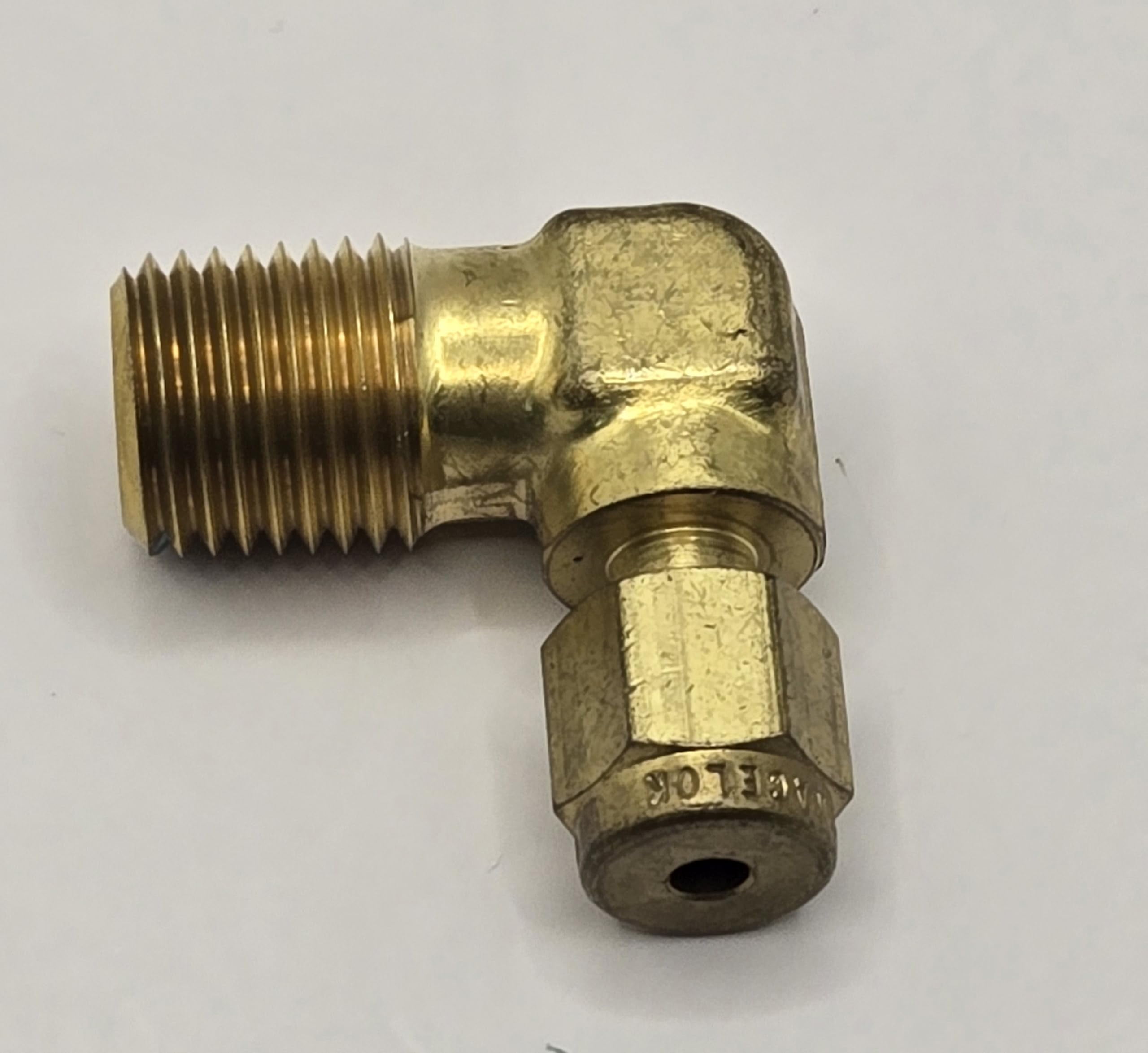 B-200-2-4 | Swagelok Male Elbow, 1/8" Tube : OD Compression x 1/4" Male : NPT, Brass - Walmart.com