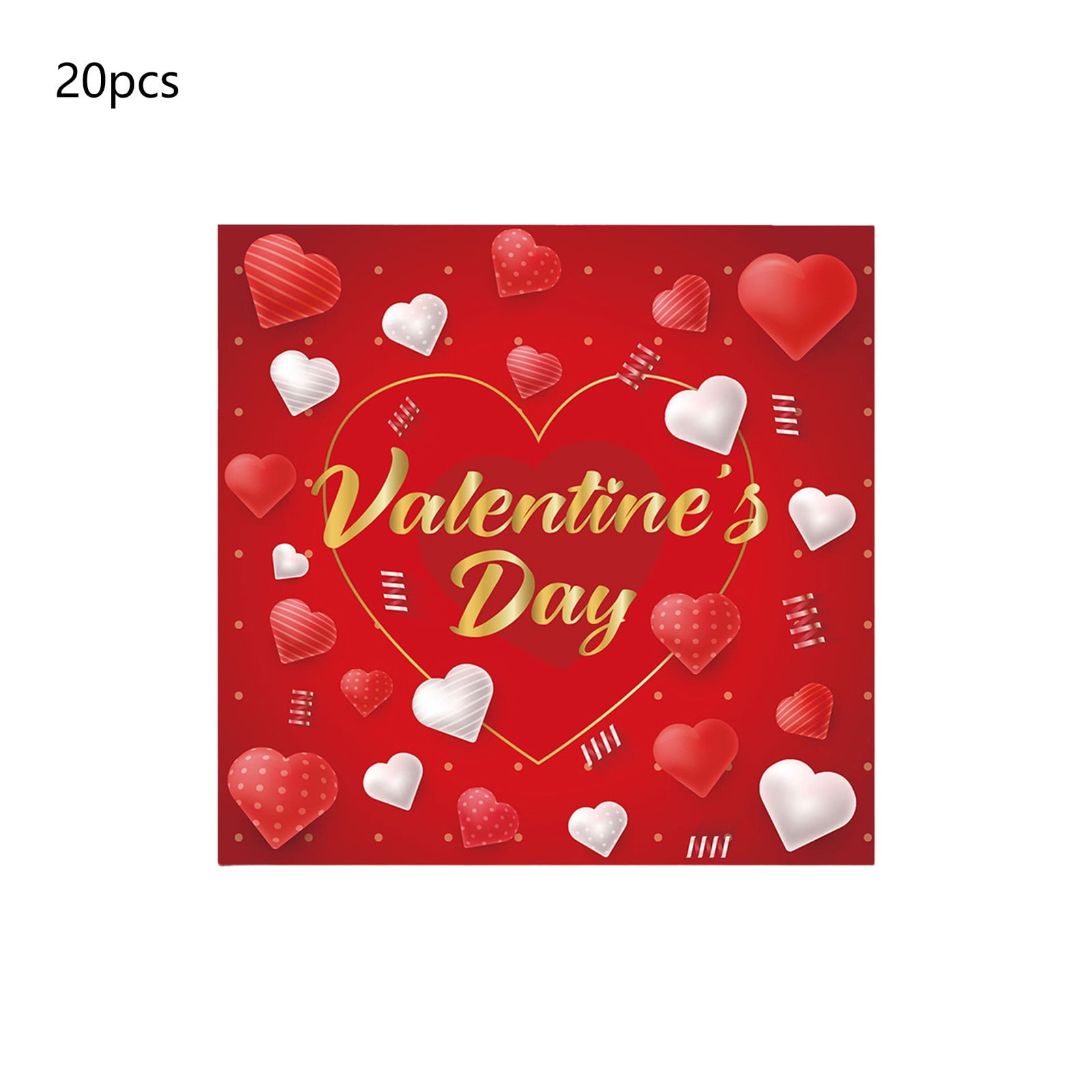 B 20Pcs Valentine'S Day Themed Paper Tableware Set Plates Cups Napkins ...