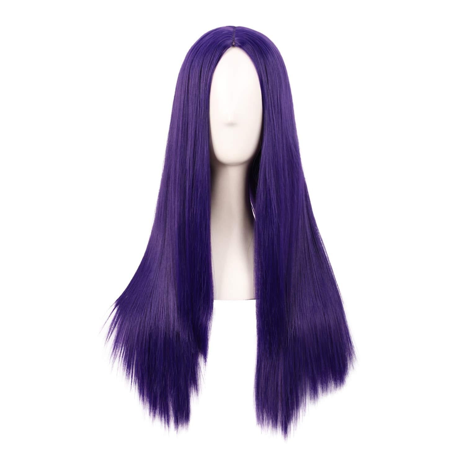 B 28 Inch/70cm Women Special Natural Long Straight Synthetic Wig (Cyan ...
